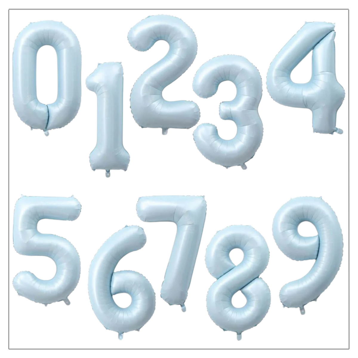 Light Blue Number Balloons 34" – The Little Play Co